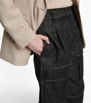 Brunello Cucinelli High-rise Cotton Cargo Pants - Black