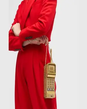Judith Leiber Brick Phone Clutch Bag