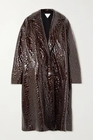 Bottega Veneta Croc-effect Patent-leather Coat