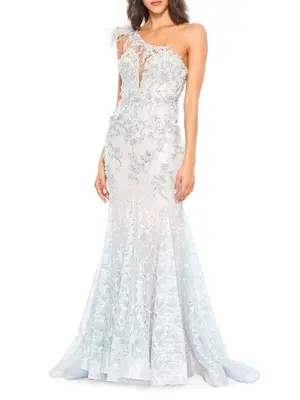 Mac Duggal Embellished Lace Mermaid Gown