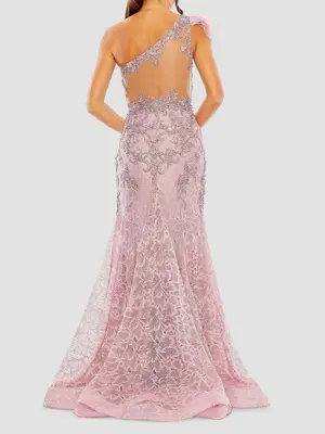 Mac Duggal Embellished Lace Mermaid Gown