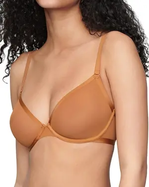 CUUP The Plunge Mesh Bra - Caramel