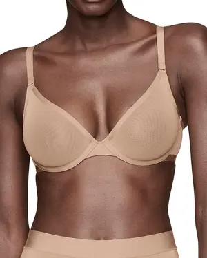 CUUP The Plunge Mesh Bra - Taupe