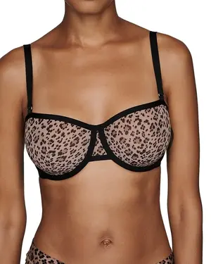 CUUP The Balconette Mesh Bra Leopard