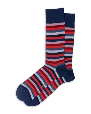 Marcoliani Marcoliani Rainbow Stripe Crew Socks Blue/red