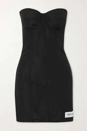 Dolce & Gabbana Strapless Stretch Silk-blend Twill Mini Dress