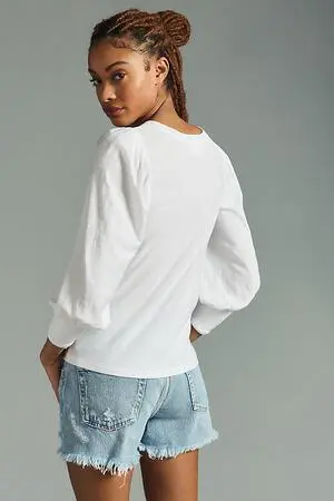 NATION LOS ANGELES Loren Puff-sleeve Tee - White