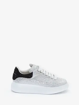 Alexander McQueen Crystal-embellished Oversized Sneakers - White/crystal
