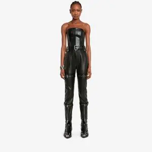 Alexander McQueen Leather Bustier Top