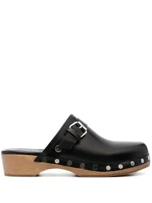 Isabel Marant Étoile Stud-embellished Leather Clogs - Black
