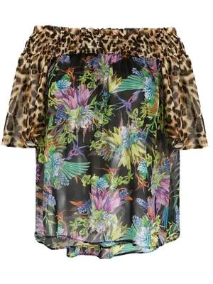 Just Cavalli Mixed-print Blouse