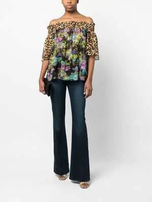 Just Cavalli Mixed-print Blouse