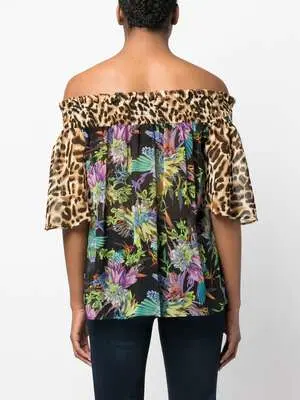 Just Cavalli Mixed-print Blouse