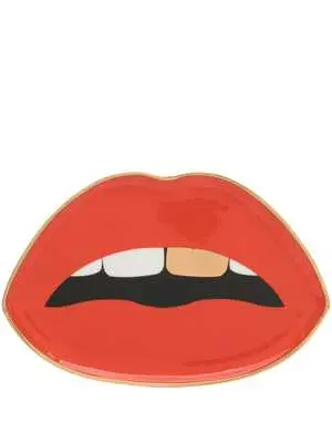 Jonathan Adler Lip-motif Porcelain Tray - Red