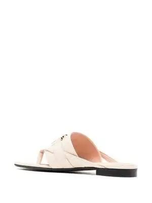 Bally Elia Leather Flat Sandals - White