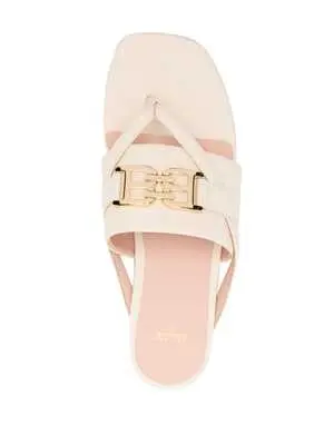 Bally Elia Leather Flat Sandals - White
