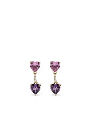Yvonne Léon 9kt Yellow Multi Coeurs Drop Earrings - Gold