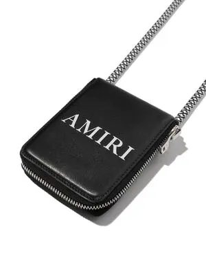 Amiri Leather Logo Print Crossbody Wallet Bag