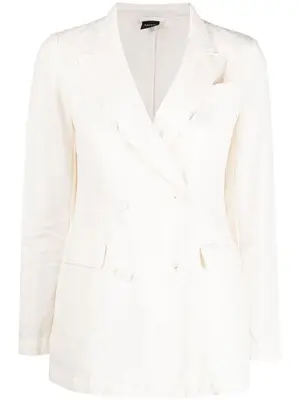 Aspesi Double-breasted Short Coat - White