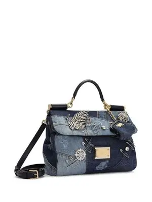 Dolce & Gabbana Sicily Medium Patchwork Denim Top-handle Bag