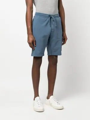 Stone Island Logo-patch Detail Shorts - Blue