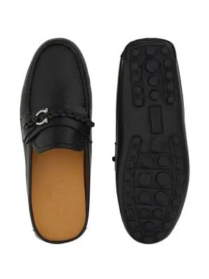 FERRAGAMO Gancini Plaque Driving Mules