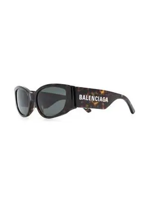 Balenciaga Logo Biker Sunglasses - Brown