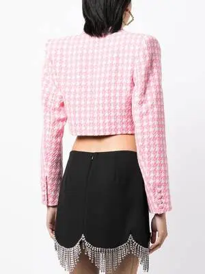 AREA Deco Bow Slit Cropped Blazer