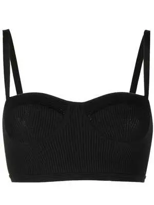 Alexander McQueen Ribbed-knit Bra Top - Black