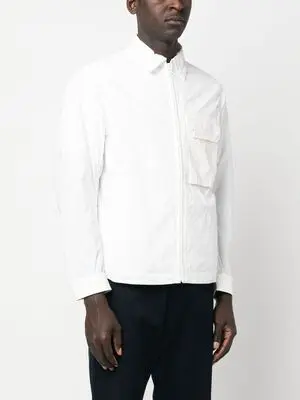 TEN C Pocket Zip-up Shirt Jacket - White