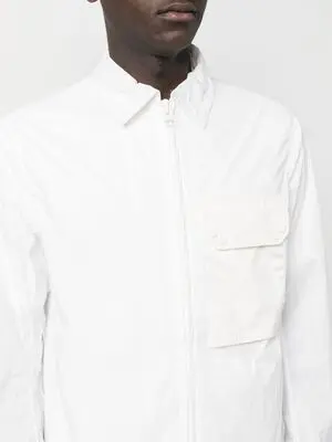 TEN C Pocket Zip-up Shirt Jacket - White