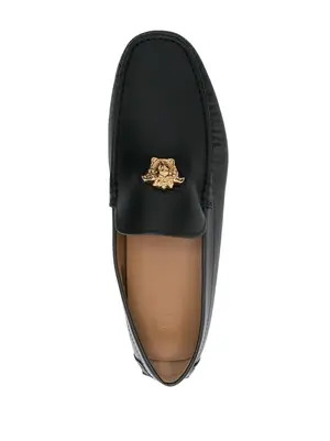 Versace La Medusa Leather Loafers - Black