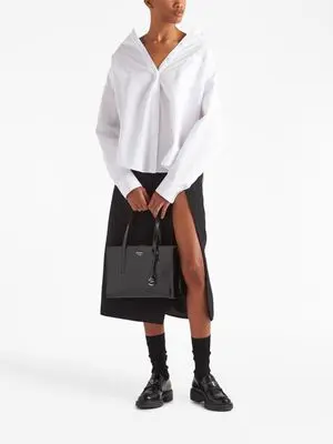 Prada Logo-embroidered Poplin Shirt