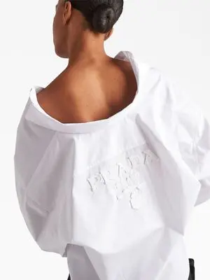 Prada Logo-embroidered Poplin Shirt