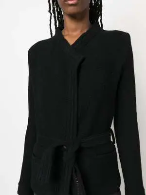 IRO PARIS Embossed-finish Belted Jacket - Black