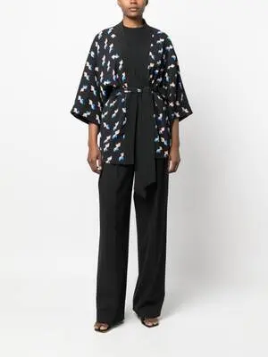 Diane Von Furstenberg Graphic-print Belted Kimono