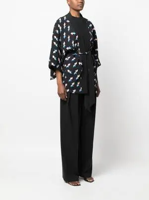 Diane Von Furstenberg Graphic-print Belted Kimono