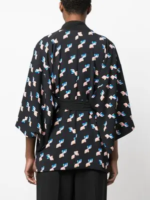 Diane Von Furstenberg Graphic-print Belted Kimono