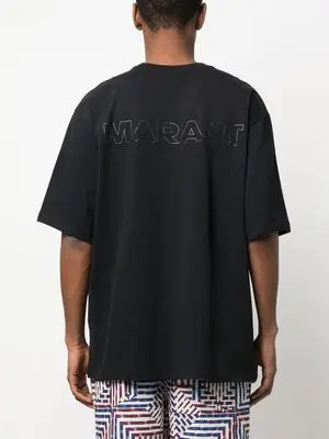 MARANT Logo-embroidered T-shirt - Black