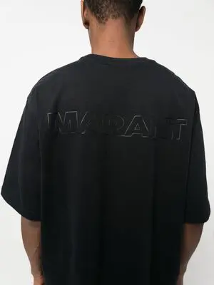 MARANT Logo-embroidered T-shirt - Black