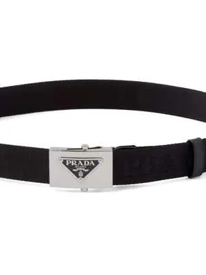 Prada Triangle Logo Woven Belt