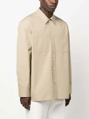 JIL SANDER Long-sleeve Cotton Shirt - Neutrals