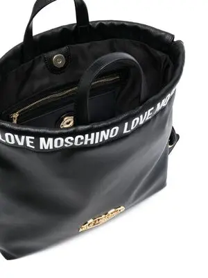 Moschino Logo-print Heart-motif Tote Bag