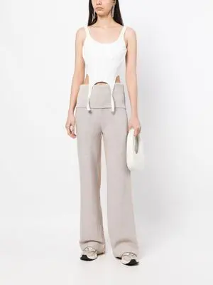 Off-White Diag Languid Two-tone Knit Trousers - Neutrals