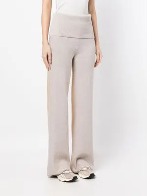 Off-White Diag Languid Two-tone Knit Trousers - Neutrals