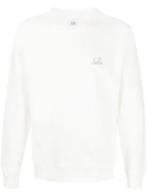 C.P. COMPANY Embroidered-logo Sweatshirt - White