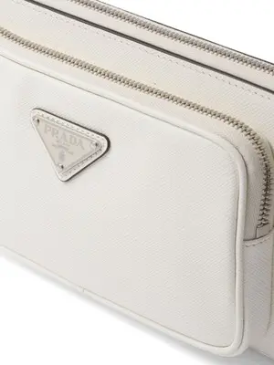 Prada Logo-plaque Leather Messenger Bag