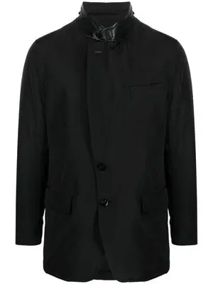 TOM FORD Leather-trim Single-breasted Blazer