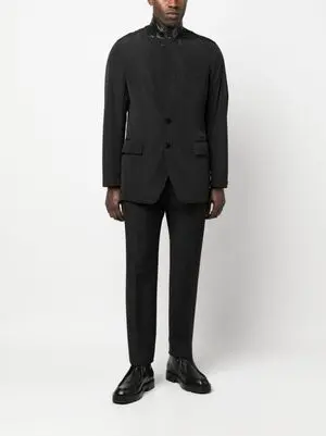 TOM FORD Leather-trim Single-breasted Blazer