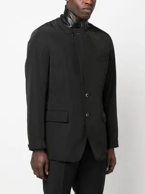 TOM FORD Leather-trim Single-breasted Blazer